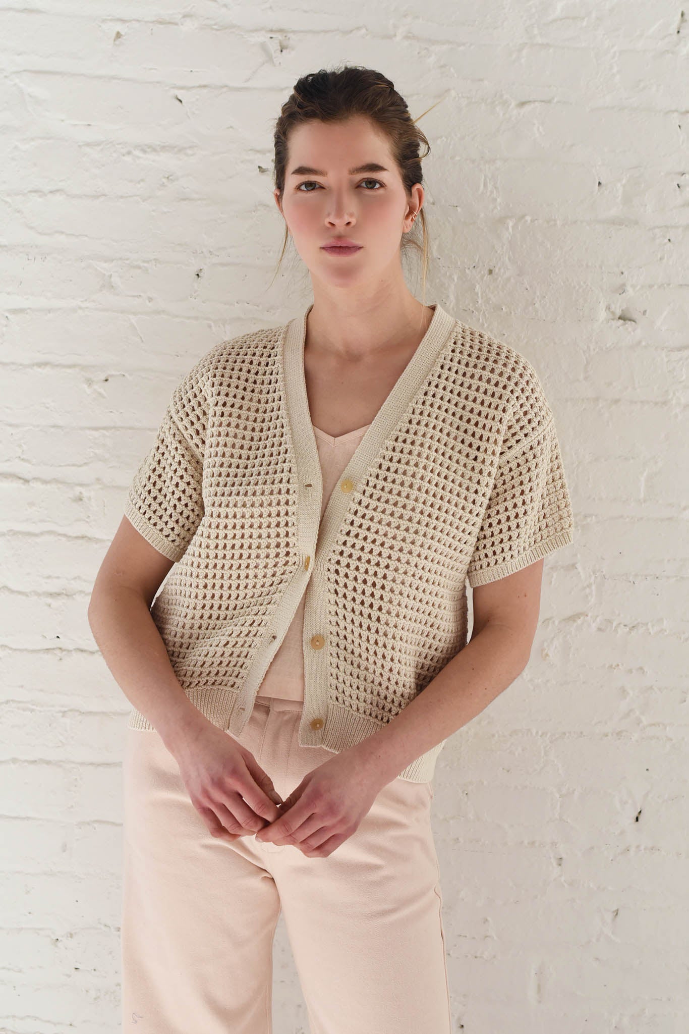 M.PATMOS Knoll Mesh V Cardigan - Ivory | Garmentory