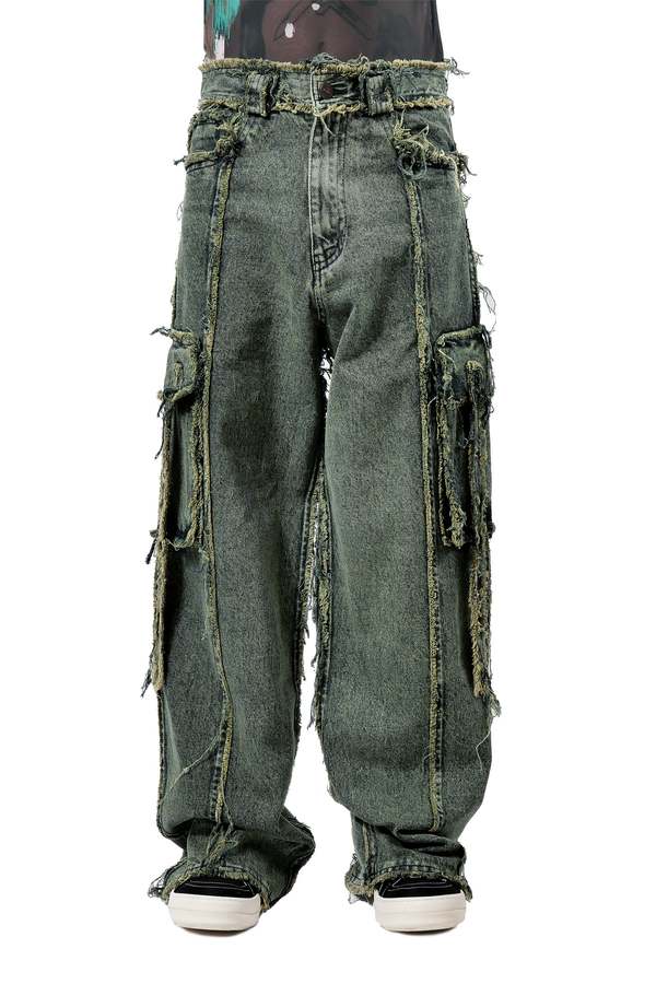 Dhruv Kapoor Destroyed Cargo Jeans | Garmentory