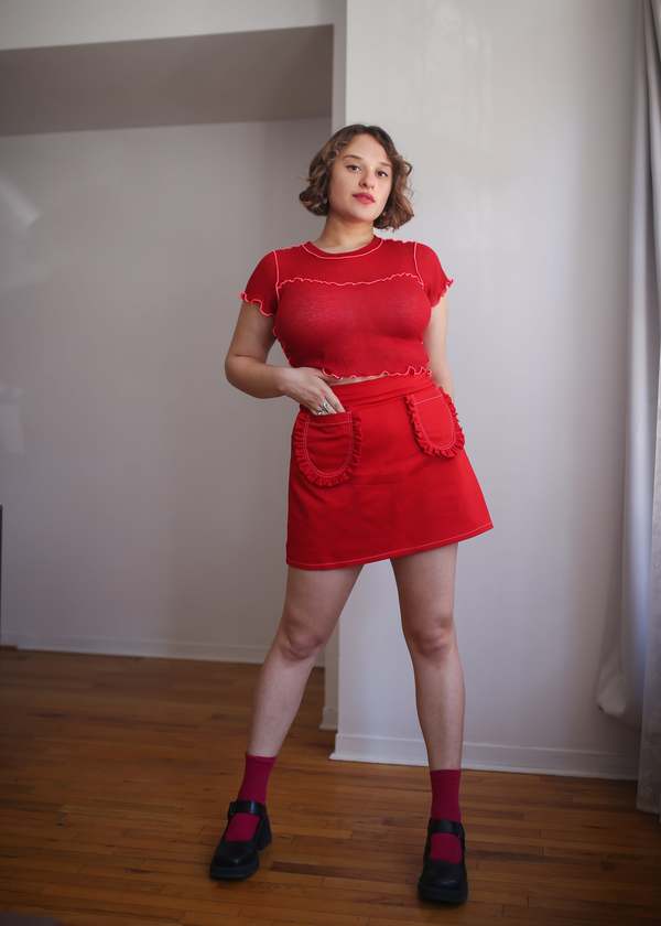 Eliza Faulkner Tate Skirt - Red Twill | Garmentory