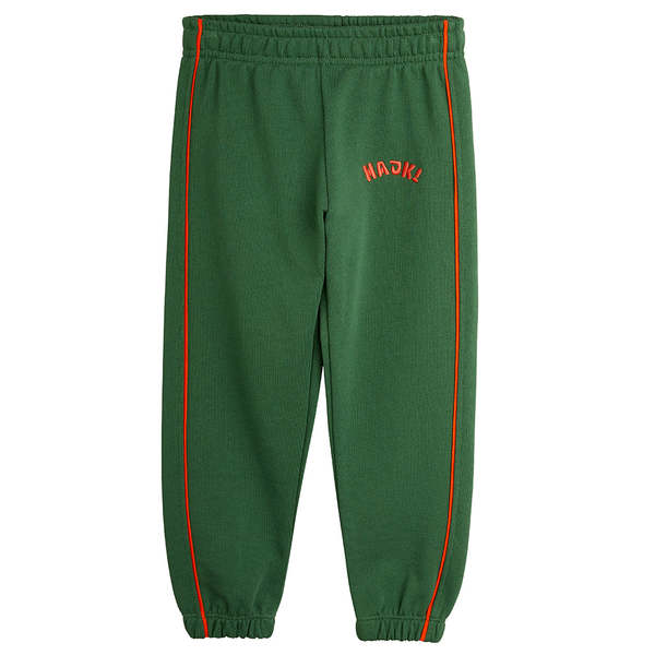Kids Mini Rodini Hike Embroidered Sweatpants - Green | Garmentory