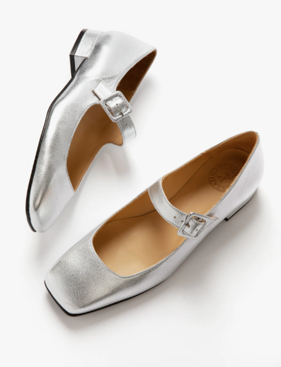 Penelope Chilvers Low Mary Jane - Silver | Garmentory