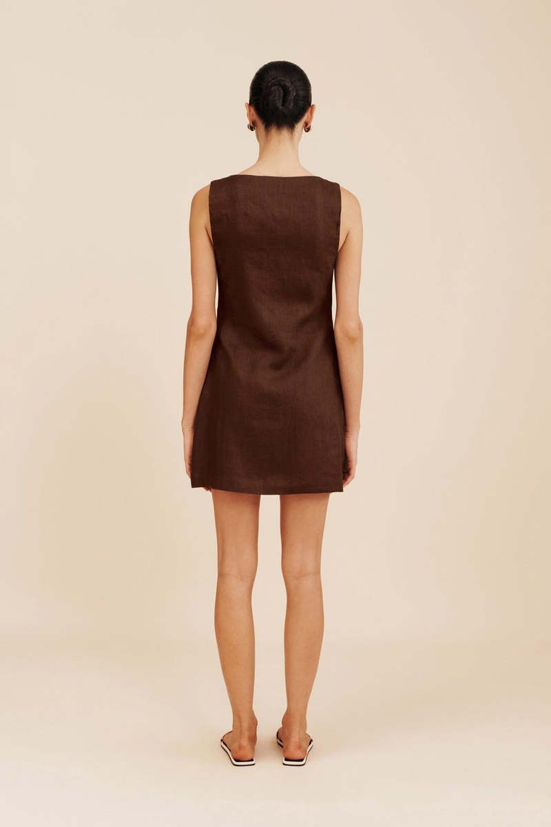Alice Mini Dress in Chocolate | Garmentory