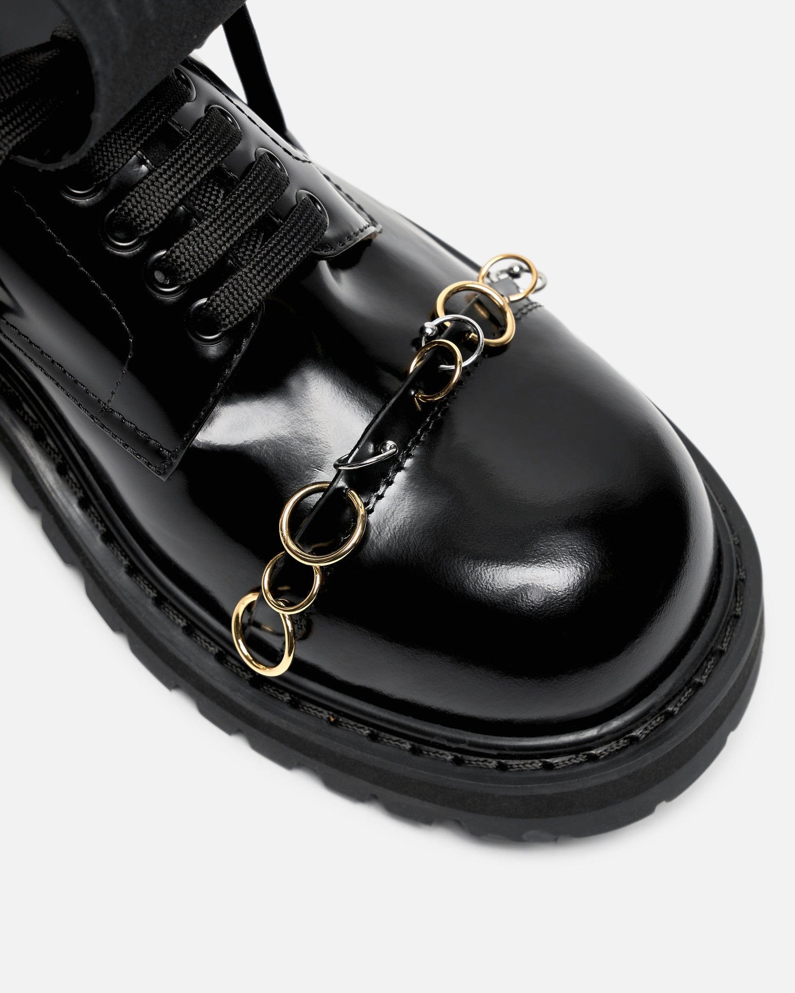 Marni Leather Dada Derby Shoe with Maxi Fringe - Black | Garmentory