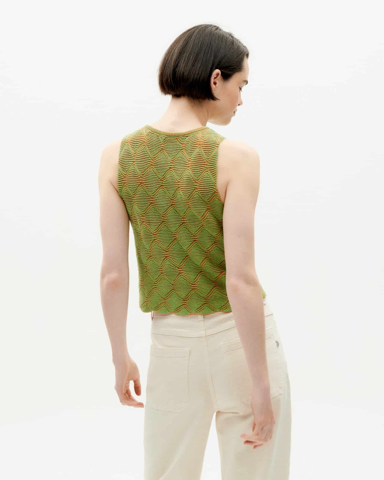 Thinking Mu Top Aura Knitted Tank - Parrot | Garmentory