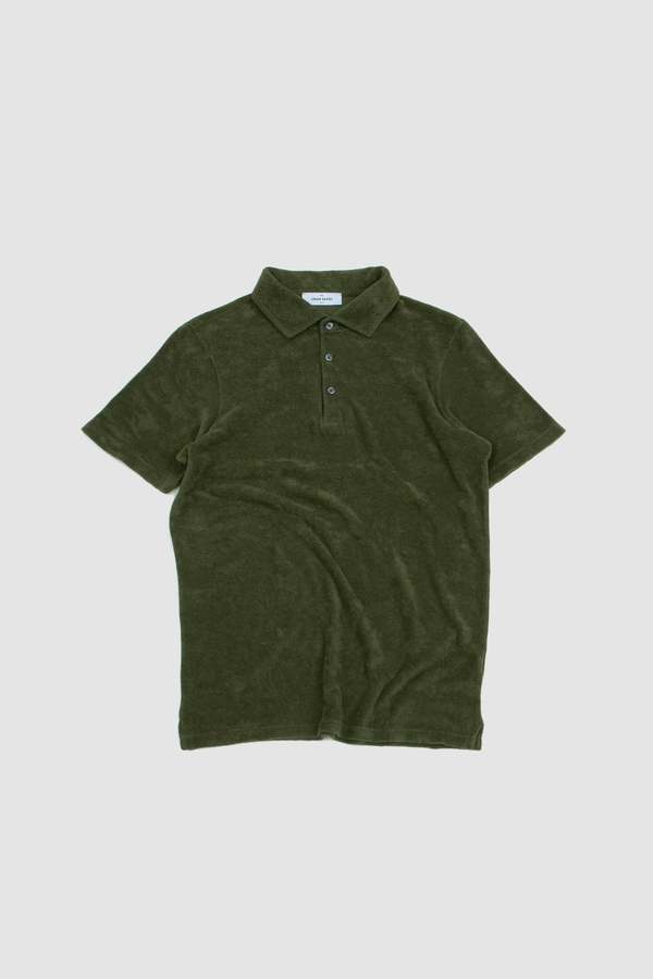 Gran Sasso Terry Fleece Cotton Polo - Olive | Garmentory