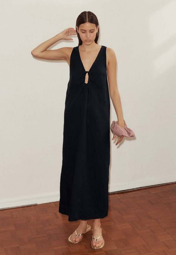Deiji Studios Keyhole Dress - Black | Garmentory