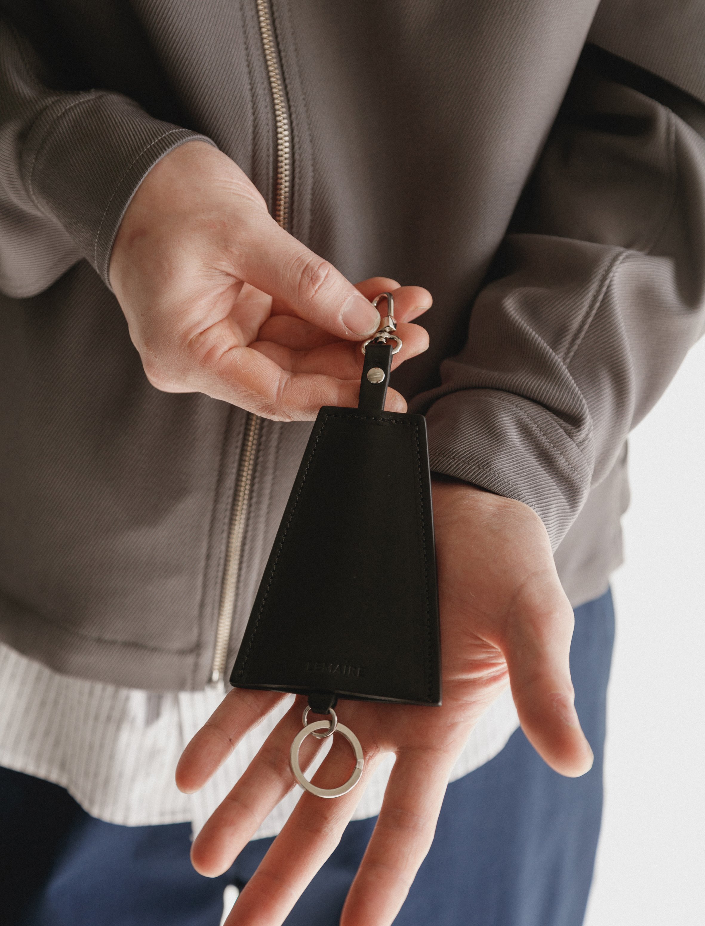 Lemaire Triangle Key Holder - Black | Garmentory