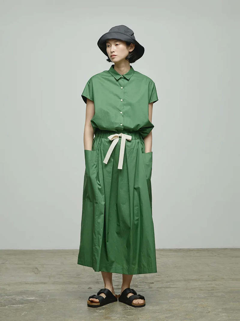 Nicholson & Nicholson Kanon Poplin Skirt - Green | Garmentory