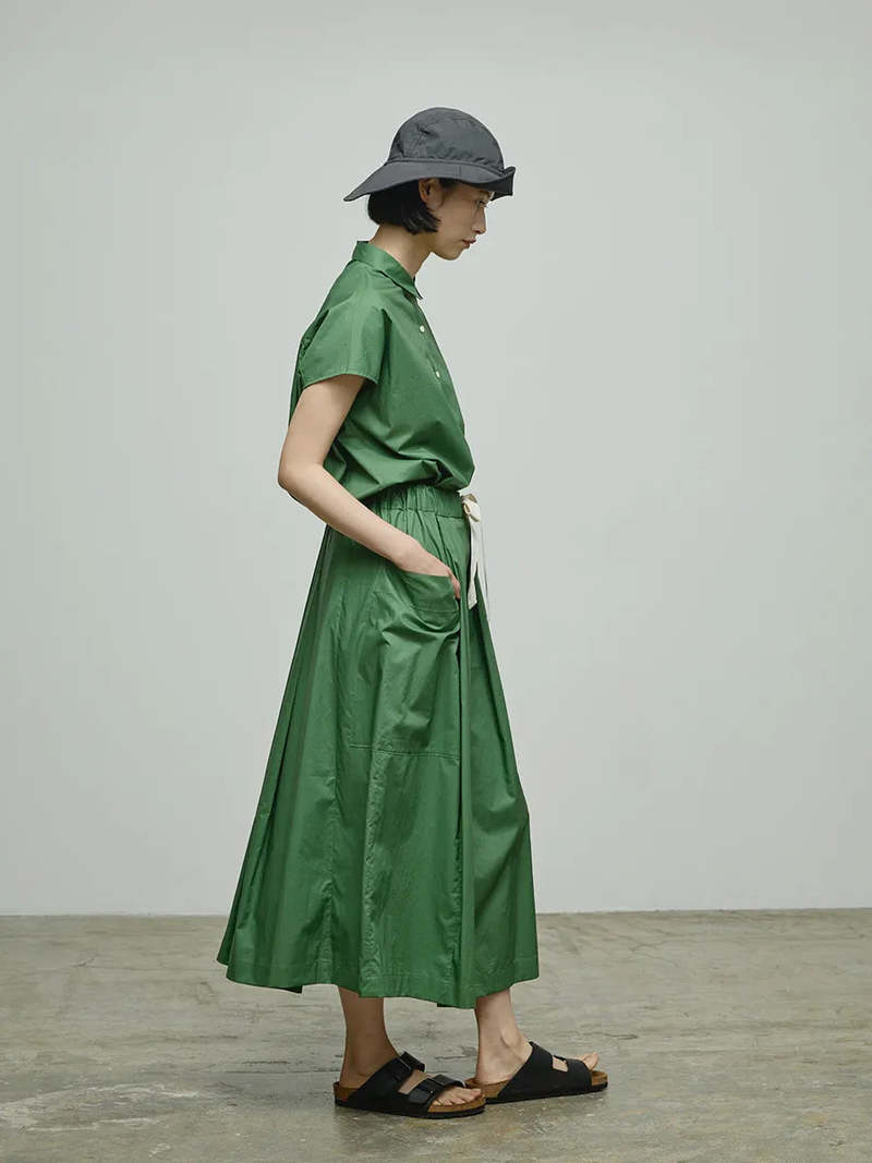 Nicholson & Nicholson Kanon Poplin Skirt - Green | Garmentory