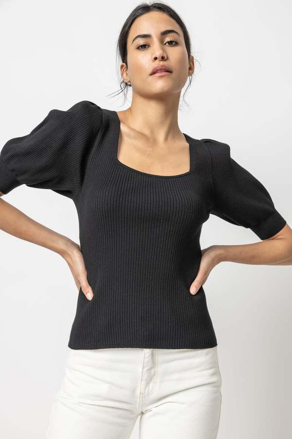Lilla P Full Sleeve Square Neck Sweater | Garmentory