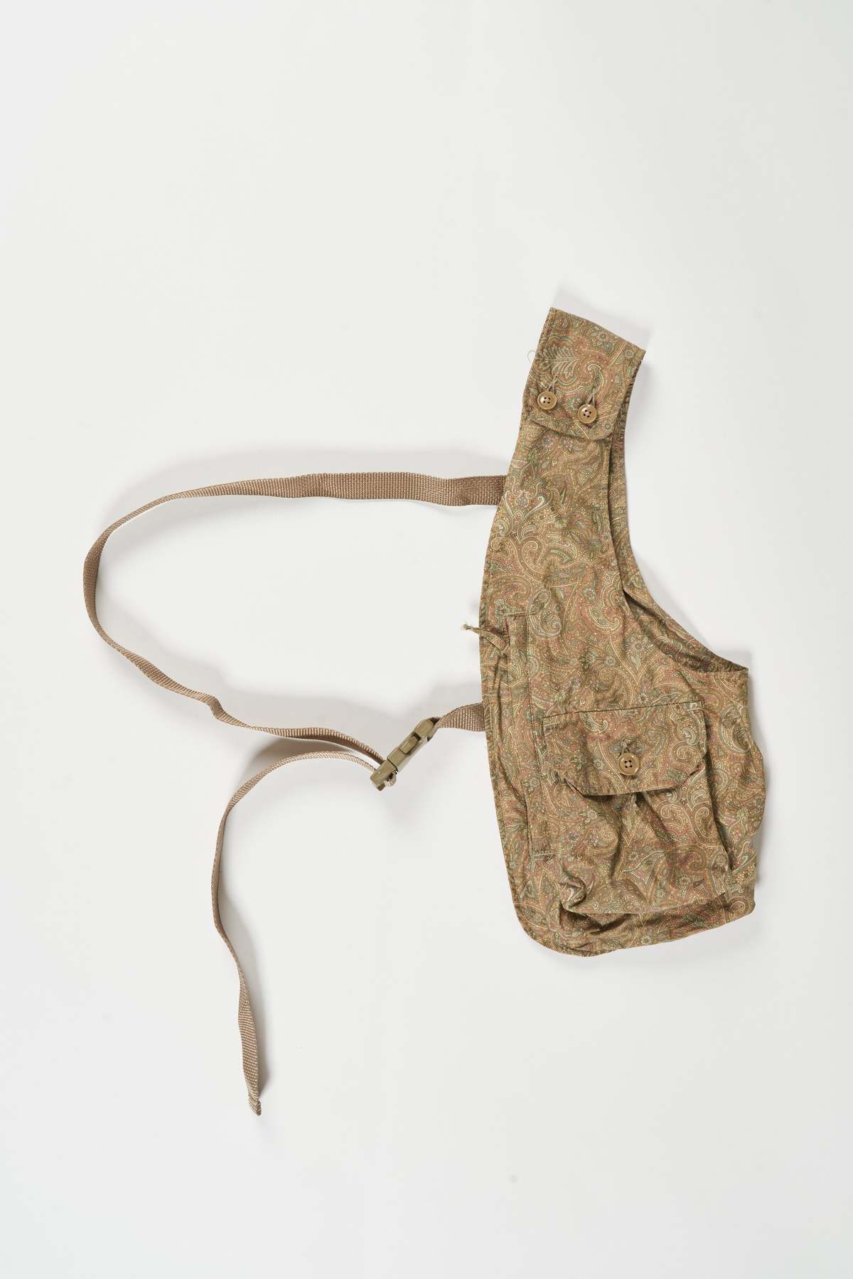 Engineered Garments Shoulder Vest - Tan Nyco Paisley Print | Garmentory