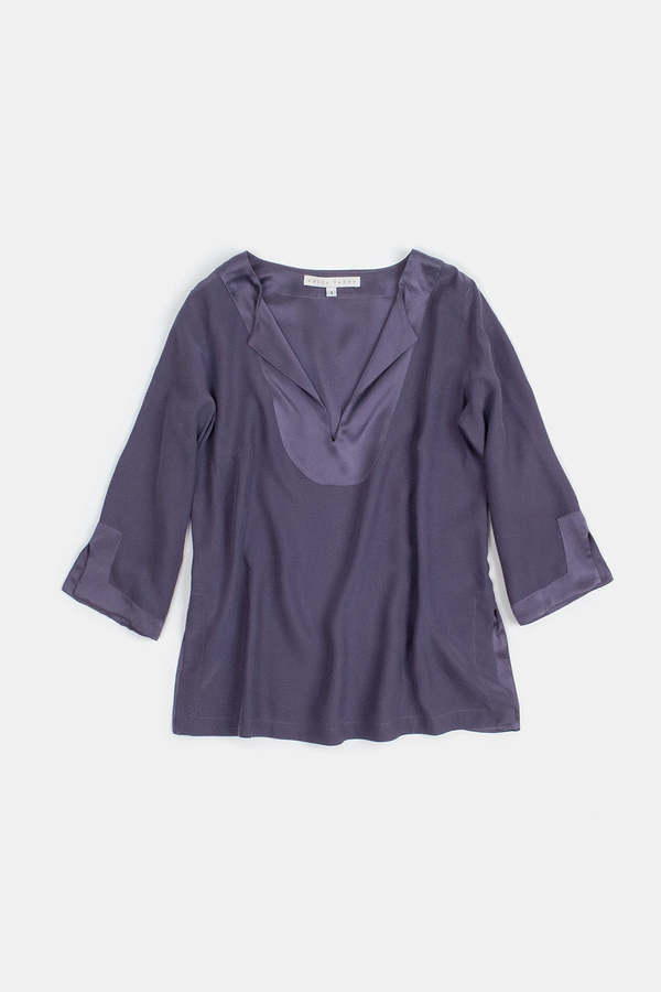 Erica Tanov Edo Sueded Silk Charmuese Top - Dusk | Garmentory