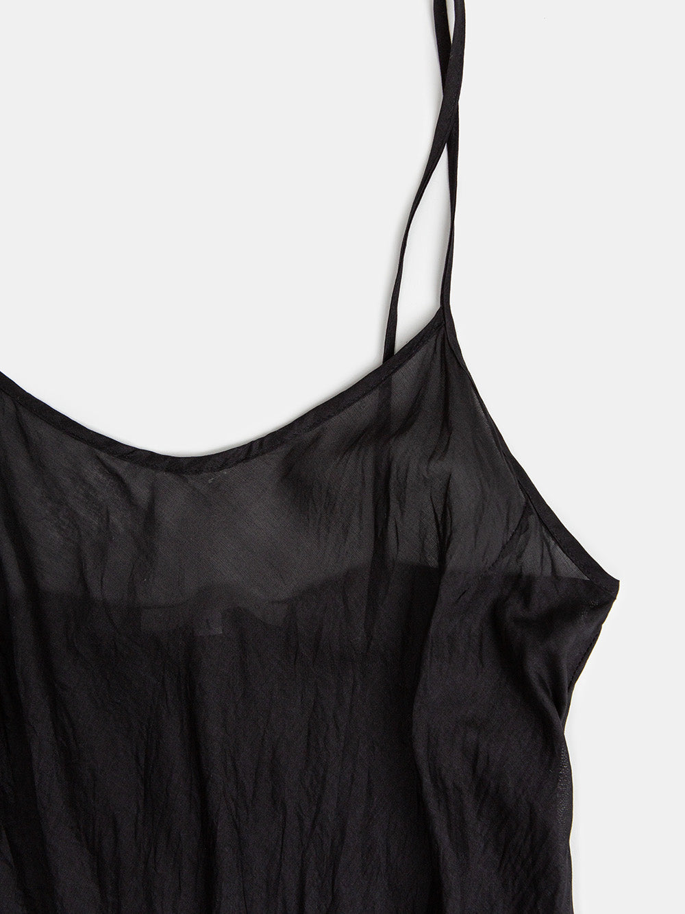 Erica Tanov Greta Cotton Voile Slip Dress - Black | Garmentory