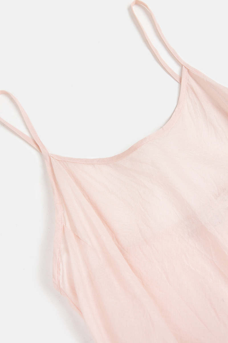 Erica Tanov Greta Cotton Voile Slip Dress - Blush | Garmentory
