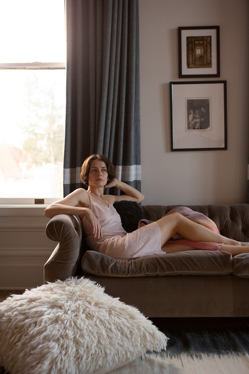 Erica Tanov Greta Cotton Voile Slip Dress - Blush | Garmentory