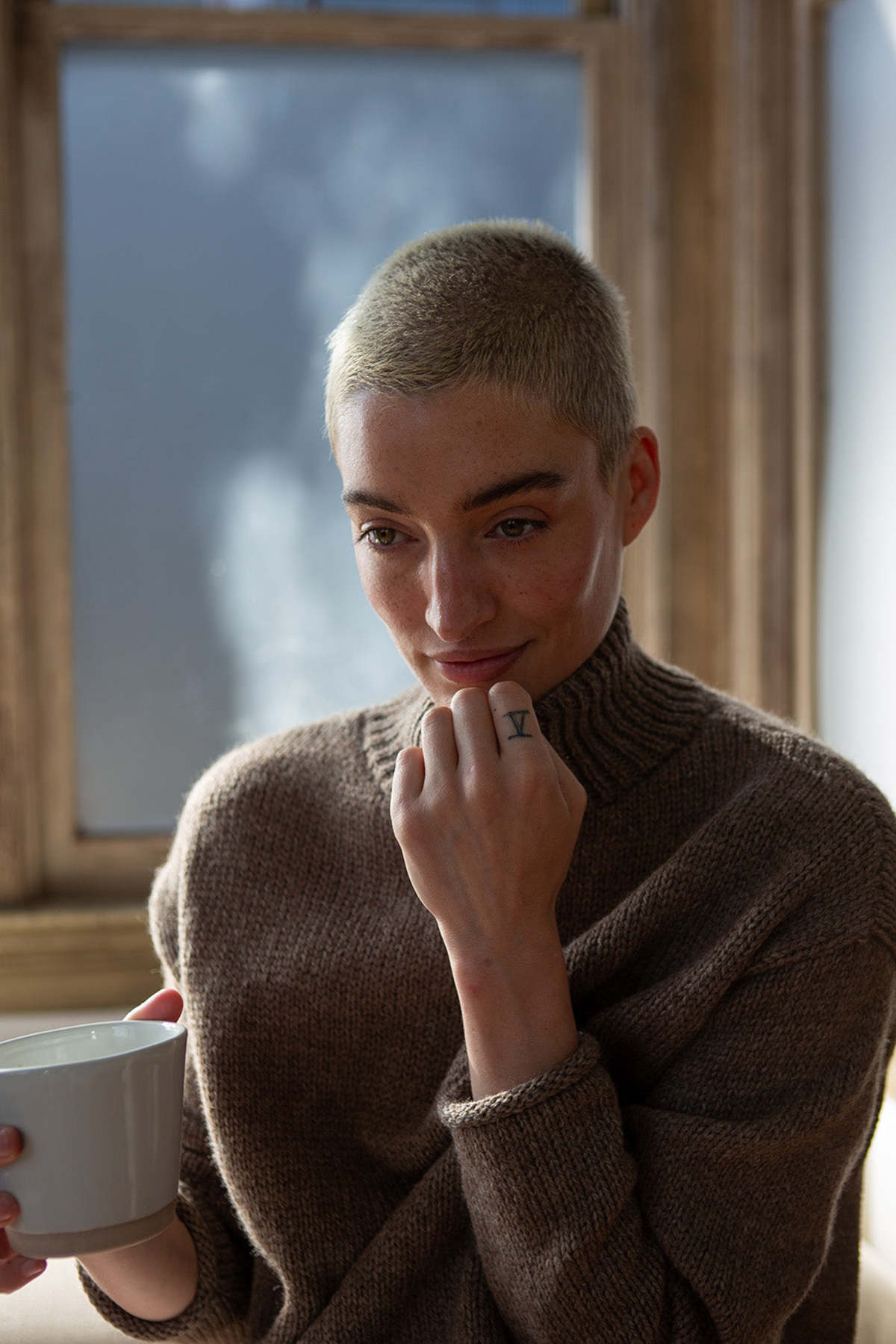 Erica Tanov Highland Wool Turtleneck - Mushroom | Garmentory