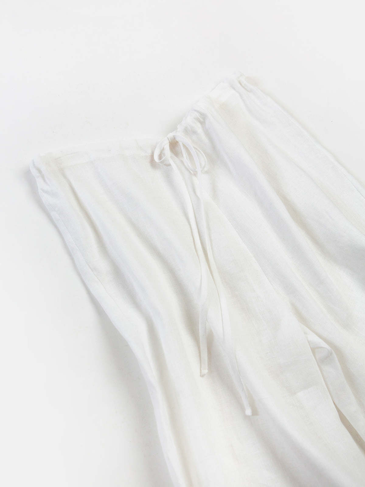 Erica Tanov Jules Handkerchief Linen Pants - White | Garmentory