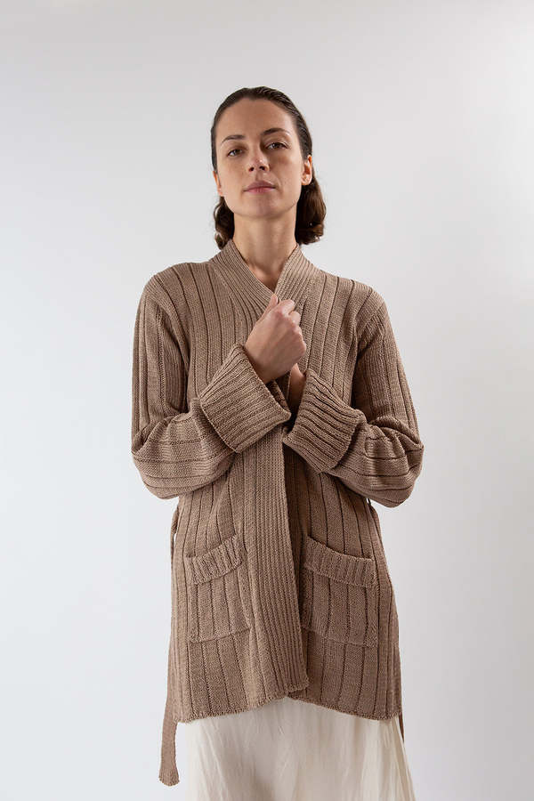 Erica Tanov Pima Cotton Lounge Cardigan - Dove | Garmentory