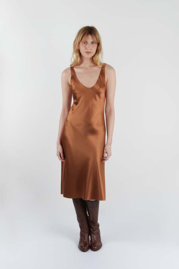 amannna Anabella Bronze Dress - Bronze | Garmentory