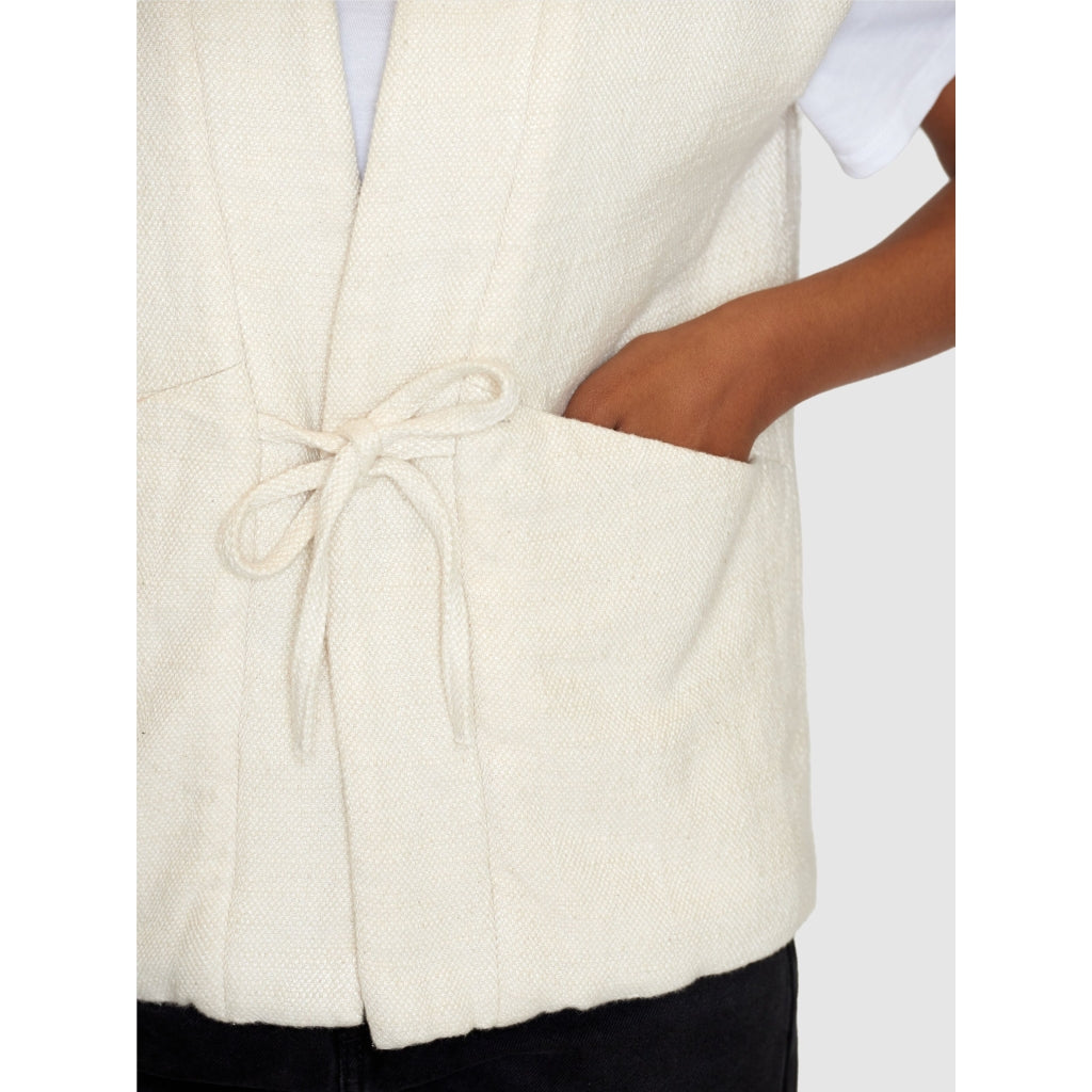 knowledge cotton apparel Padded kimono herringbone structure vest ...