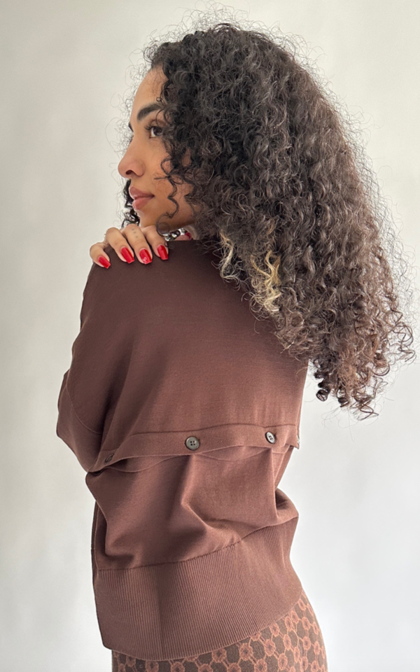 Kloke Swerve Keyhole Sweater - Brown | Garmentory
