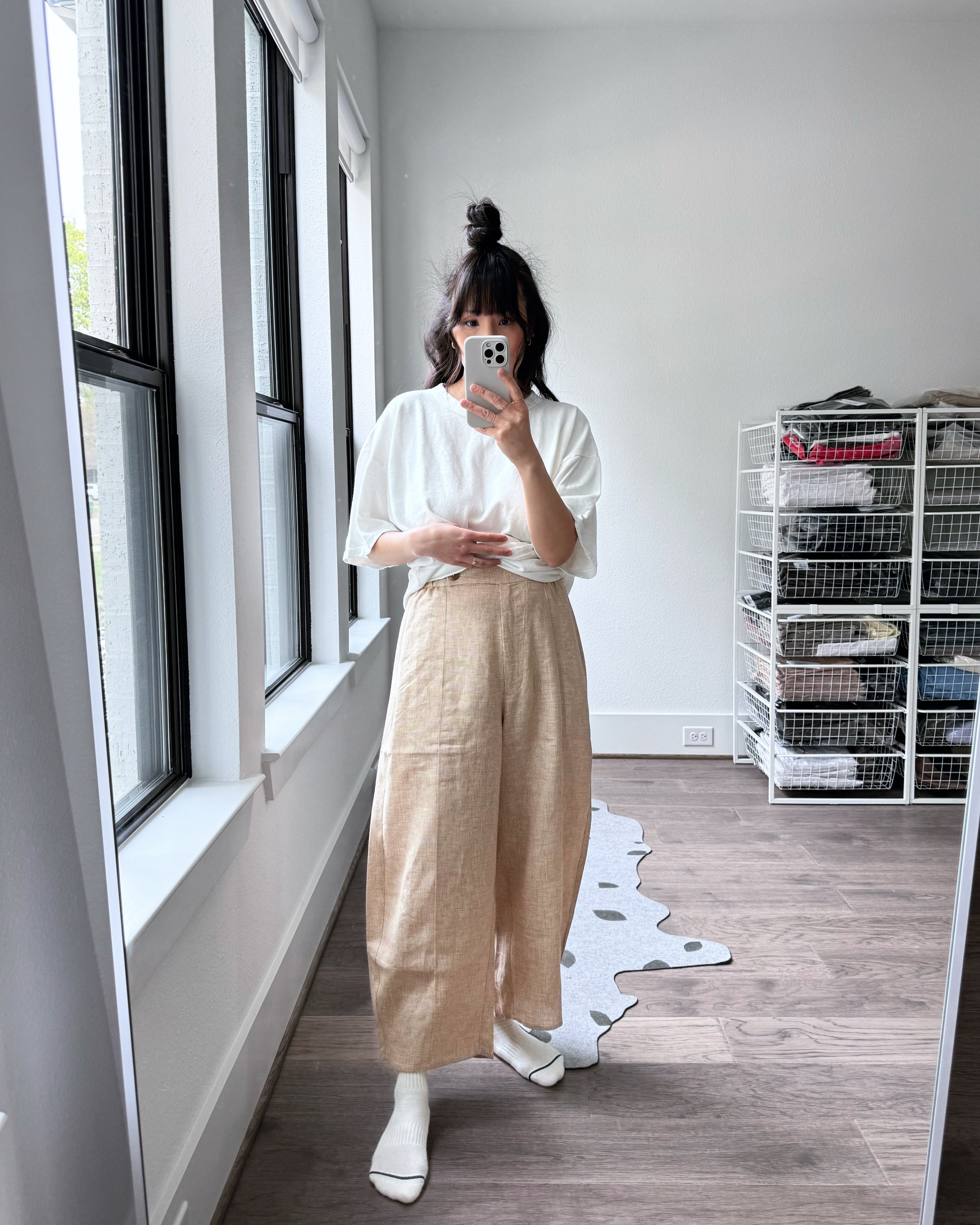 Cordera Melange Linen Curved Pants | Garmentory