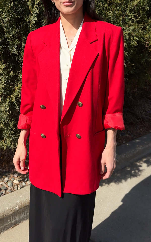 GOODSHOP BADSHOP Pure New Wool Blazer - Red | Garmentory