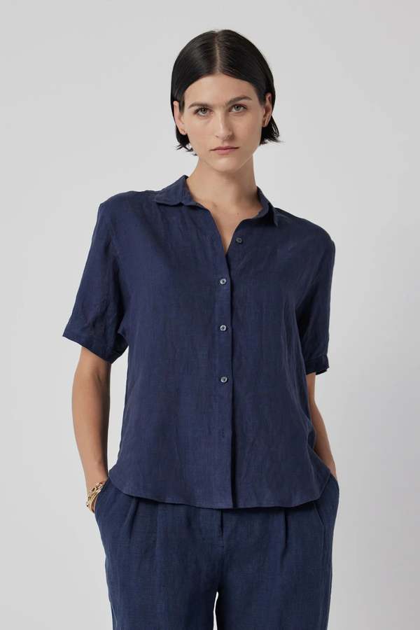 Velvet Claremont Linen Button Up Shirt | Garmentory