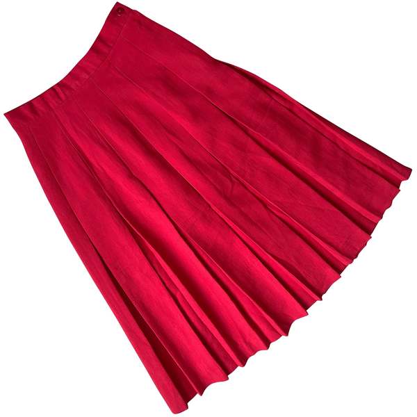 images (United Kingdom) Canvas Linen Viscose Hip Stitch Box Pleat Midi ...