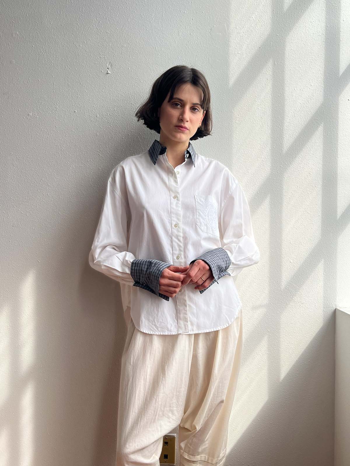 Vintage Collar Crisp Buttondown - White Plaid | Garmentory