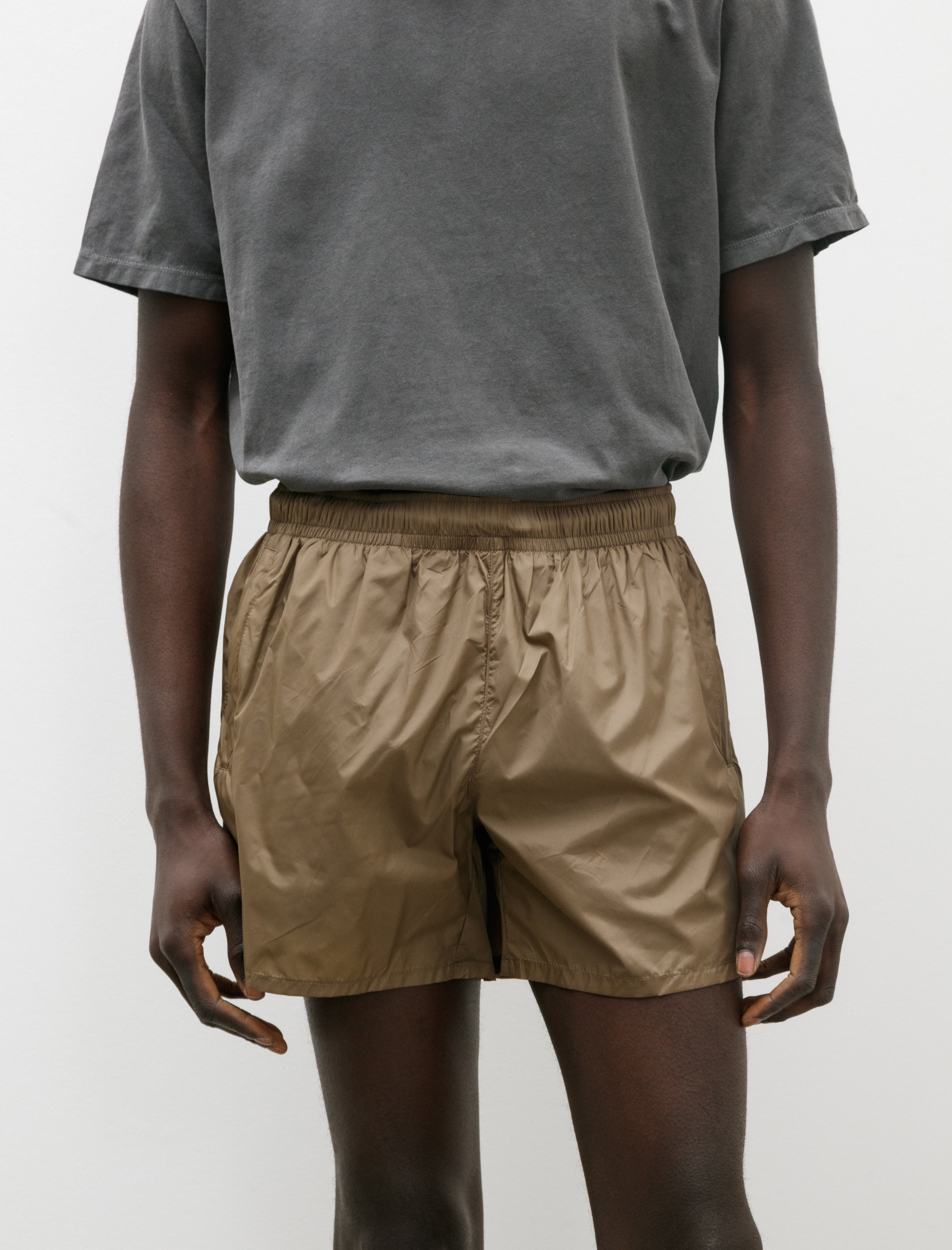 Our Legacy Aero Nylon Drape Tech Trunks - Cavalry Olive | Garmentory