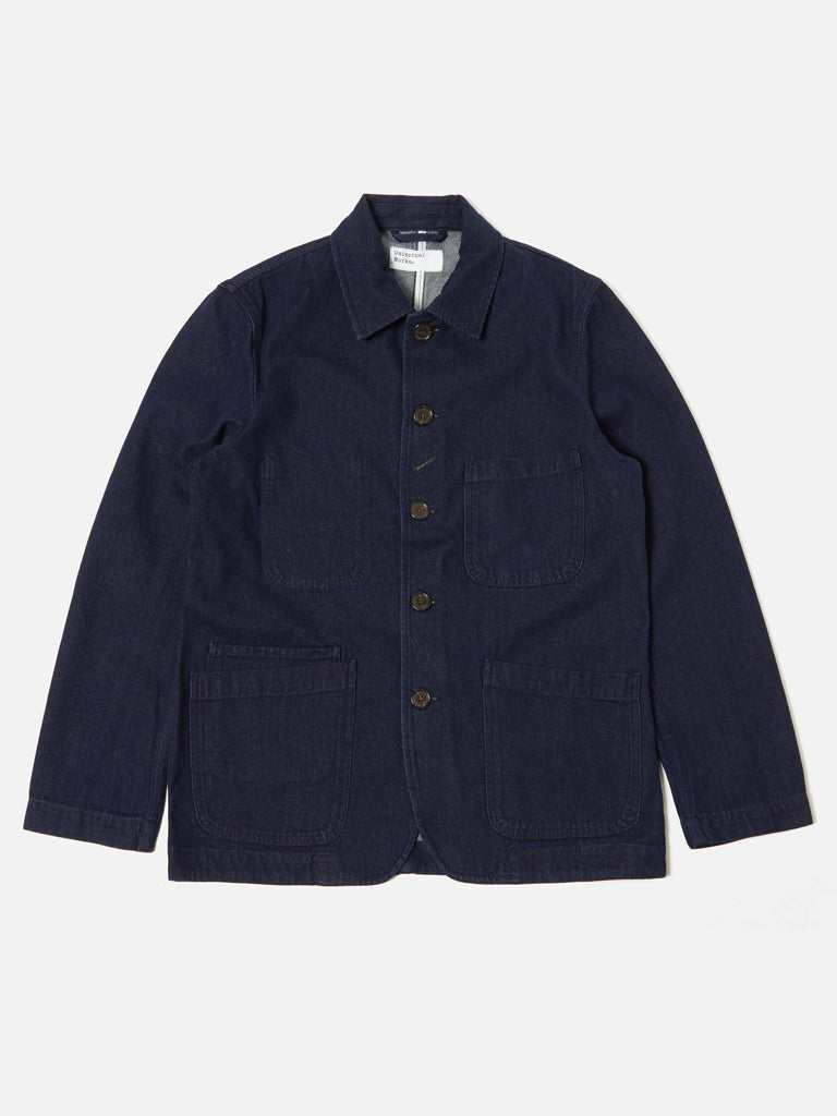 Universal Works Bakers Chore Jacket - Misato Denim Indigo | Garmentory