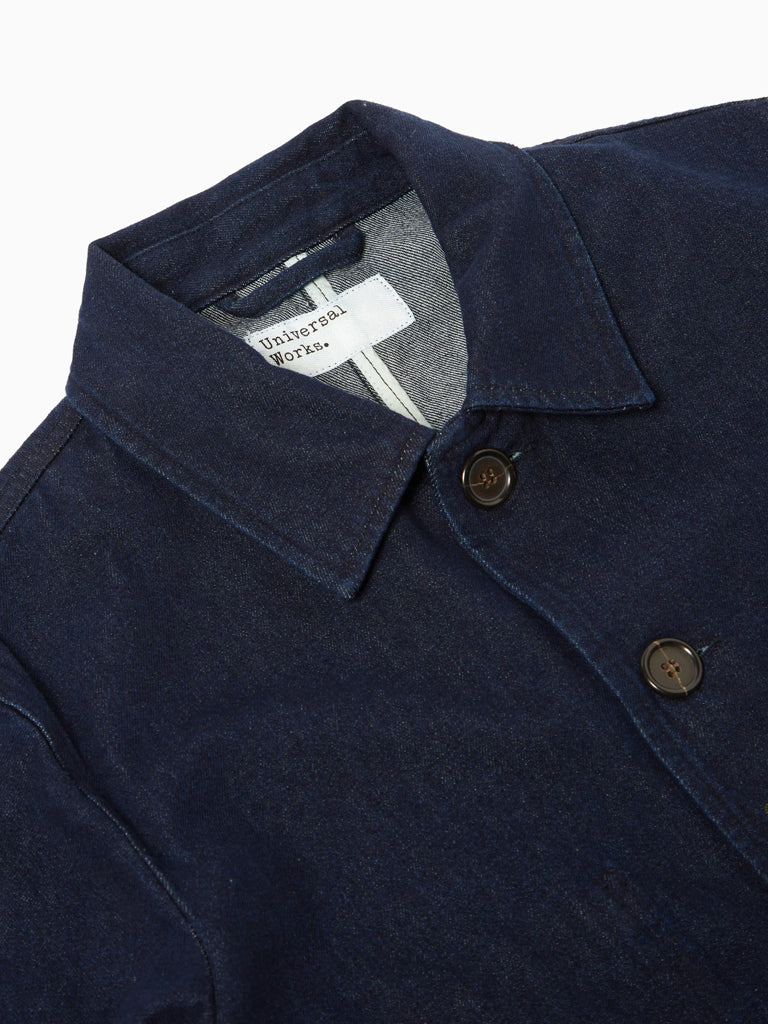 Universal Works Bakers Chore Jacket Misato Denim Indigo Garmentory