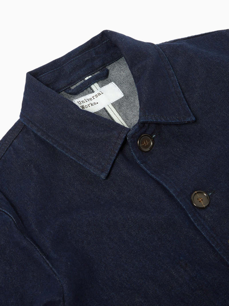 Universal Works Bakers Chore Jacket - Misato Denim Indigo | Garmentory
