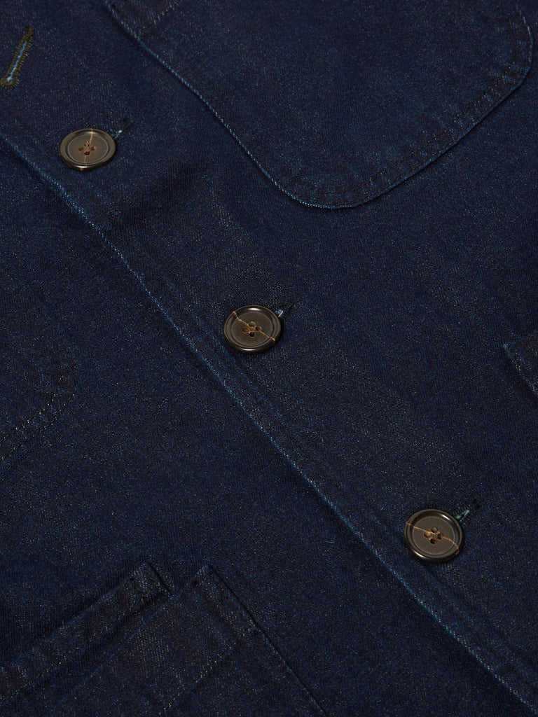 Universal Works Bakers Chore Jacket Misato Denim Indigo Garmentory