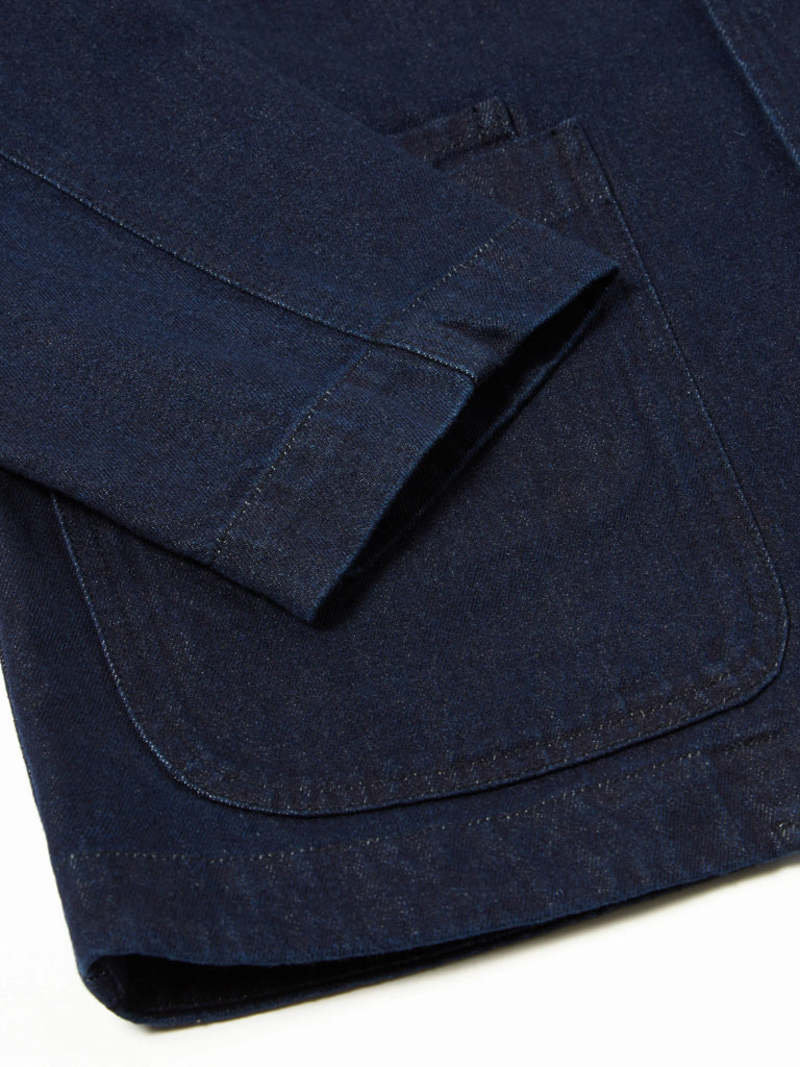 Universal Works Bakers Chore Jacket - Misato Denim Indigo | Garmentory