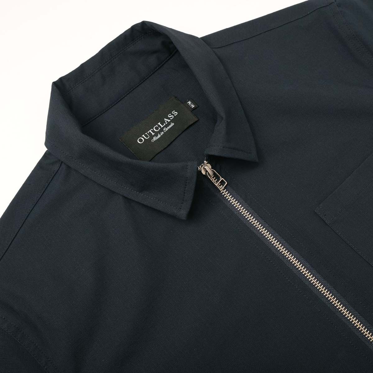 Outclass Ripstop Zip-Up Overshirt - Navy | Garmentory