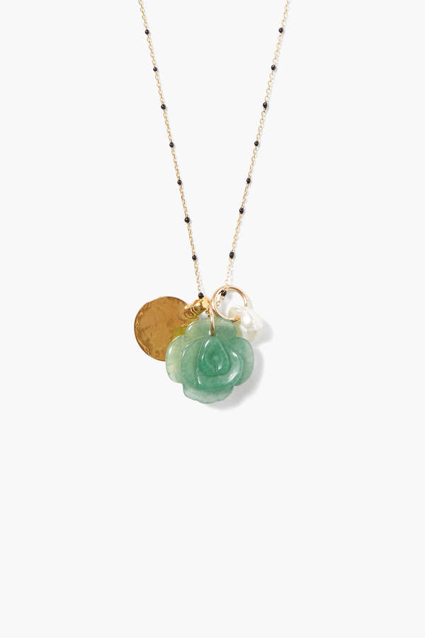 Chan Luu Jade Flower Necklace - Gold | Garmentory