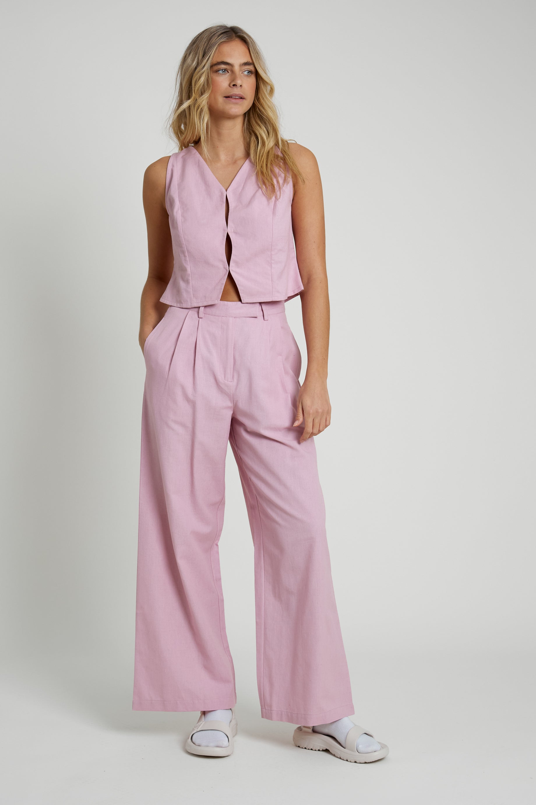 Native Youth Prita Linen Blend Waistcoat | Garmentory