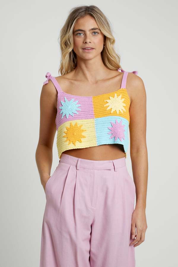 Native Youth Sunia Crochet Knitted Cami Top | Garmentory