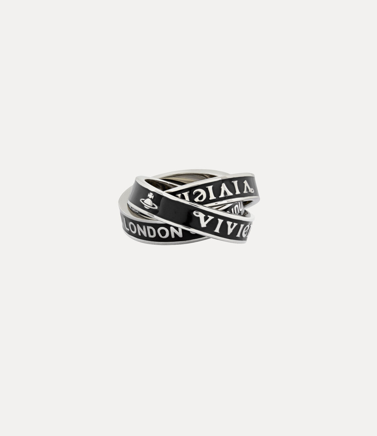 Percy Interlocking Ring in Black and Silver | Garmentory