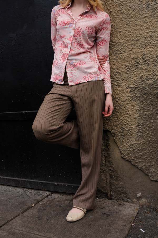 Vintage 60s Pinstripe Slacks - Taupe | Garmentory