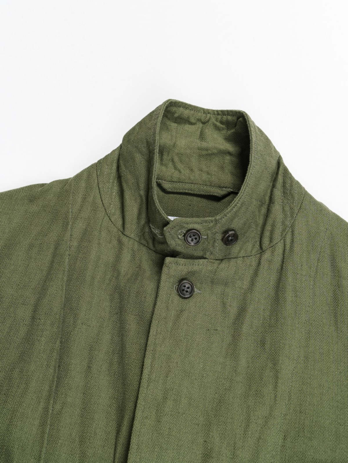 Engineered Garments Cotton Hemp Satin Loiter Jacket - Olive | Garmentory