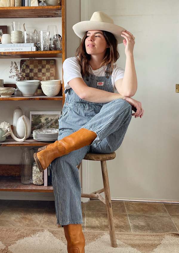 Round House Overalls - Navy Railroad Stripe | Garmentory