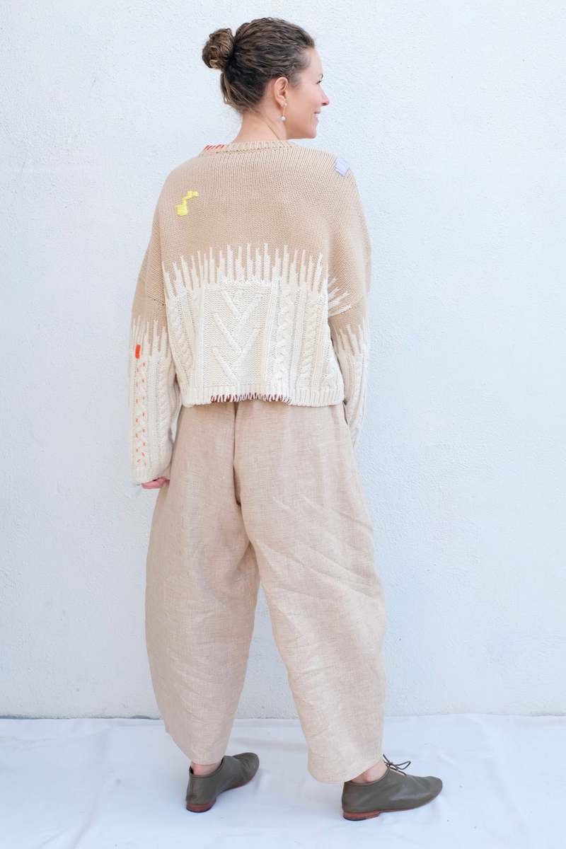 Cordera Cotton Embroidered Cardigan - Cream | Garmentory