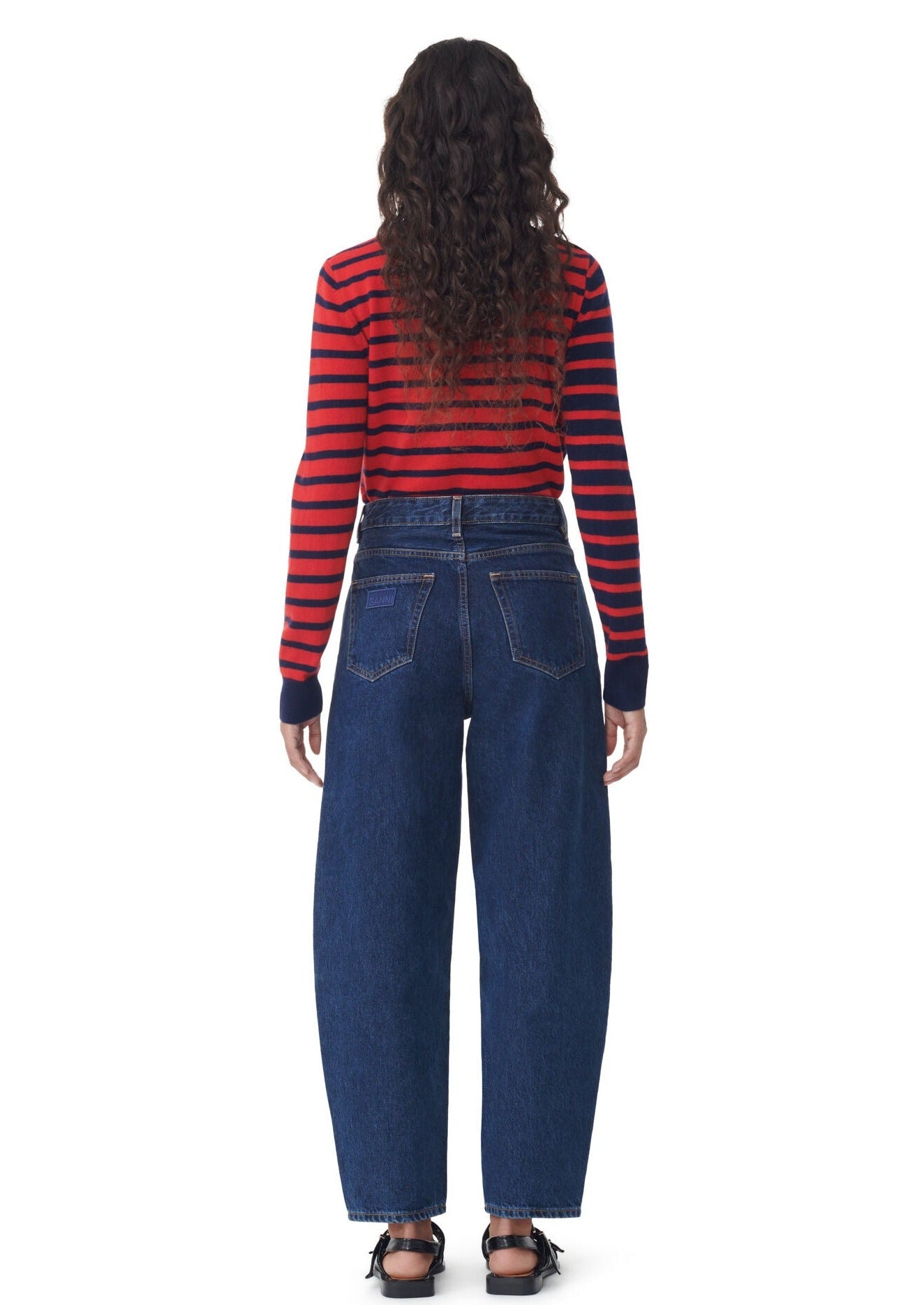 Ganni Rigid Denim Stary Jeans - Dark Blue Stone | Garmentory