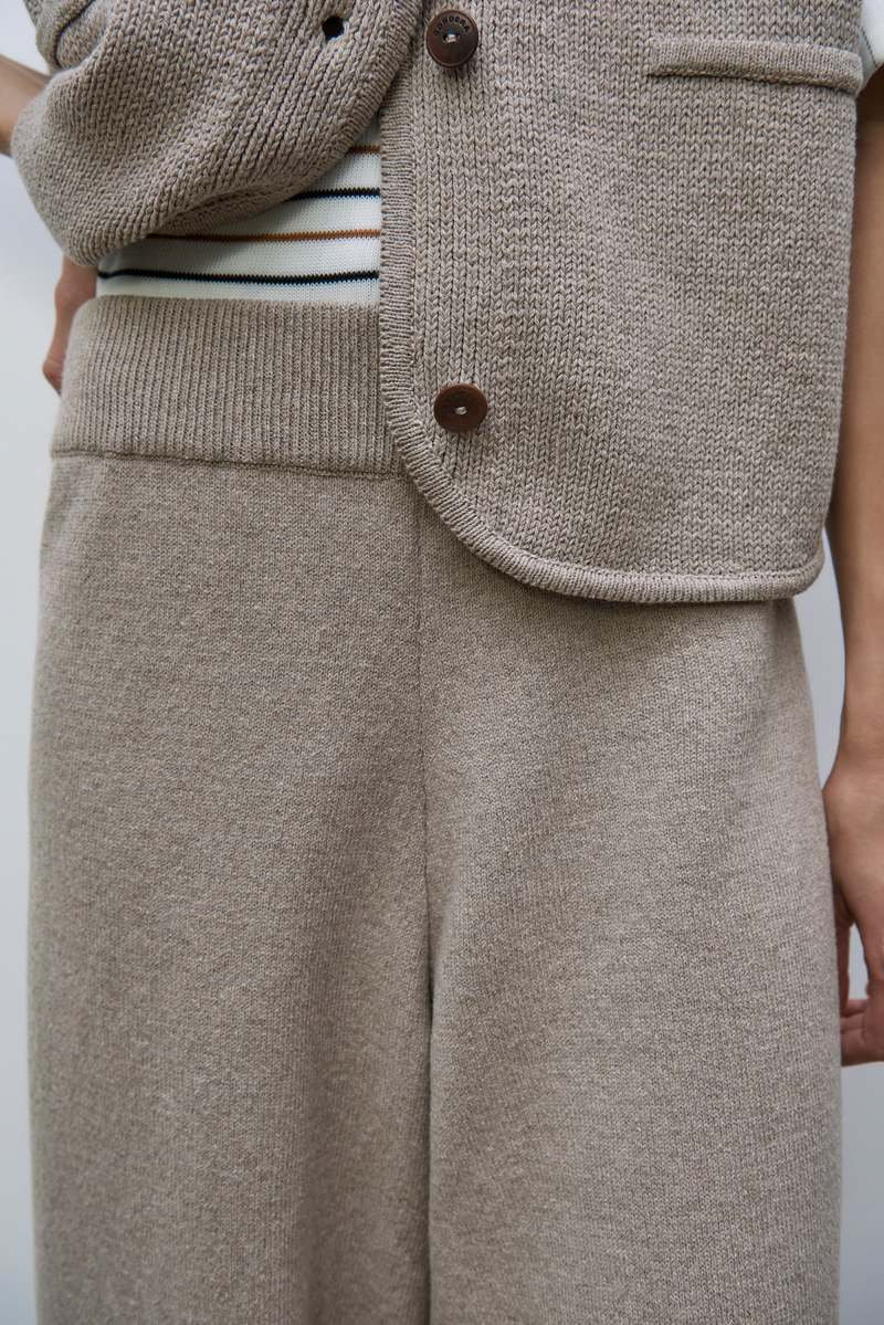 Cordera Cotton Knited Pants - Taupe | Garmentory