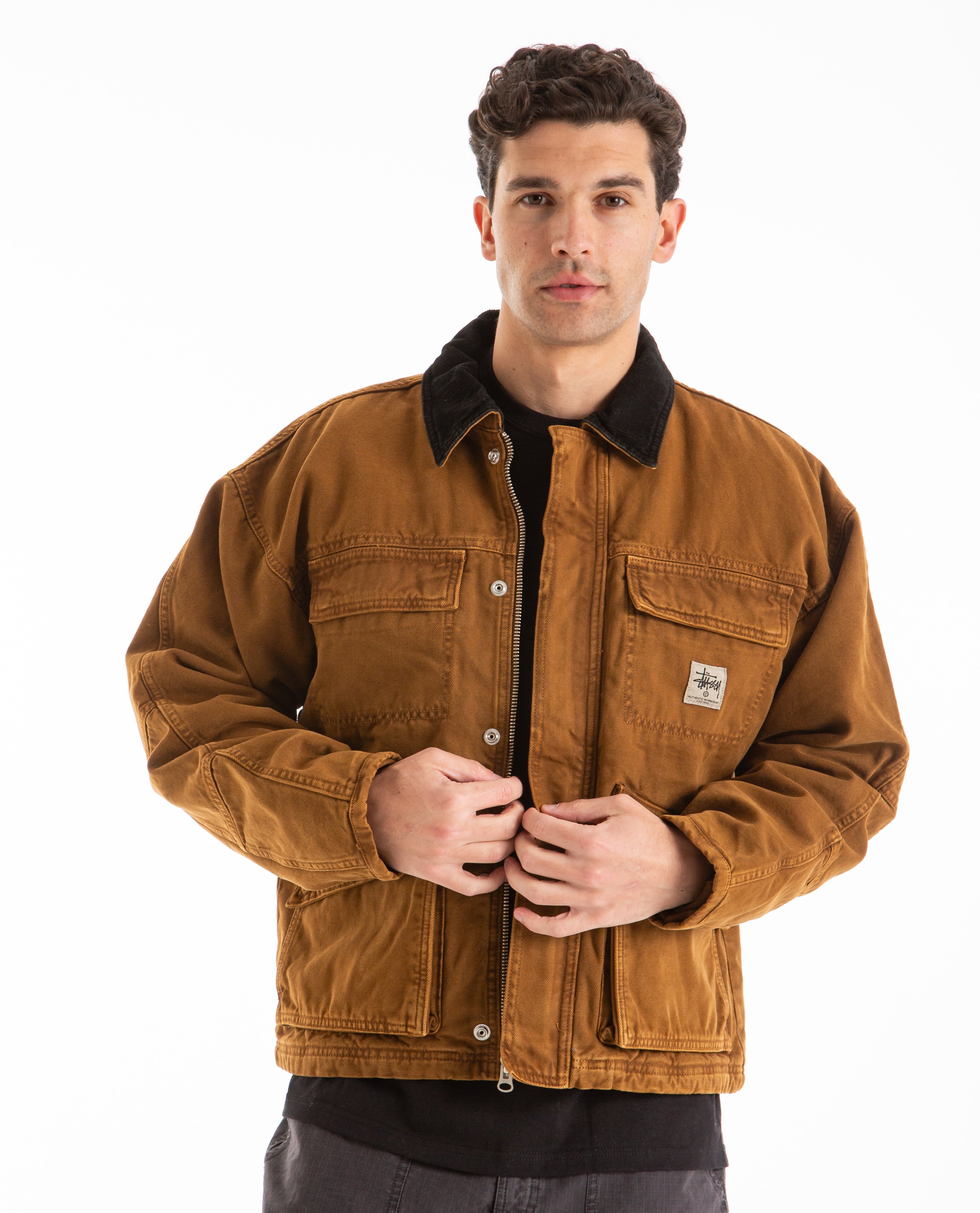 Stussy Washed Canvas Shop Jacket - Bronze | Garmentory