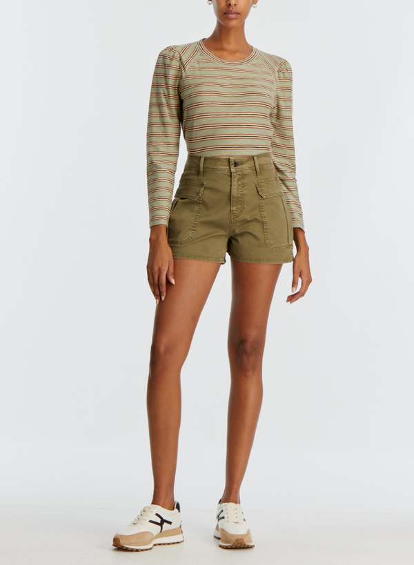 Veronica Beard Mason Baseball Tee - Sage Multi | Garmentory