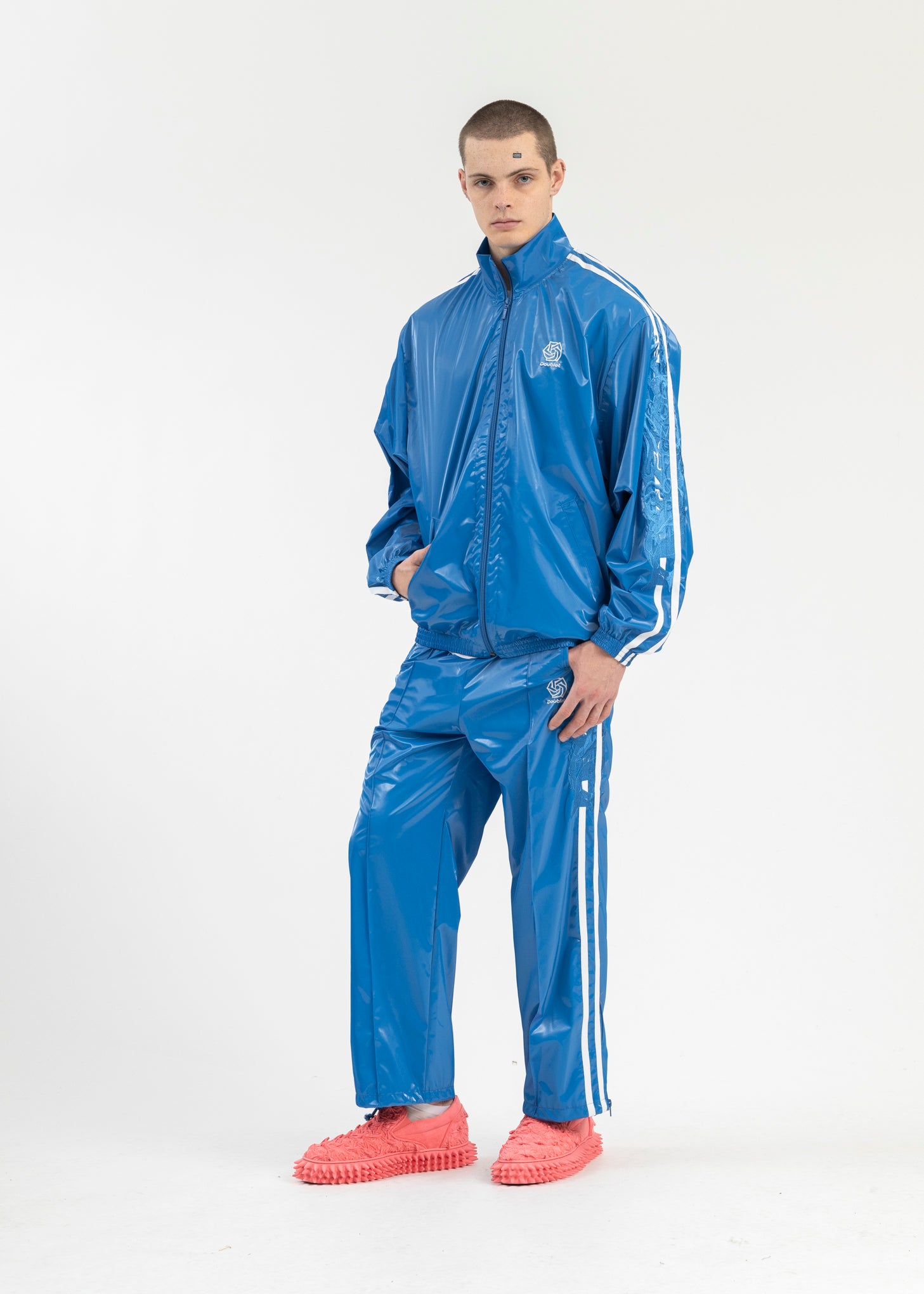 Doublet LAMINATE TRACK PANTS - BLUE | Garmentory